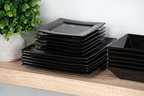 10 Strawberry Street Nova Square 30 pc Dinnerware Set, Black
