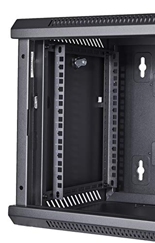 [Fully Assembled] KENUCO Deluxe IT Wall Mount Cabinet | Server Rack | Data Network Enclosure 19-Inch Server Network Rack with Locking Tempered Glass Door (Black 09U)