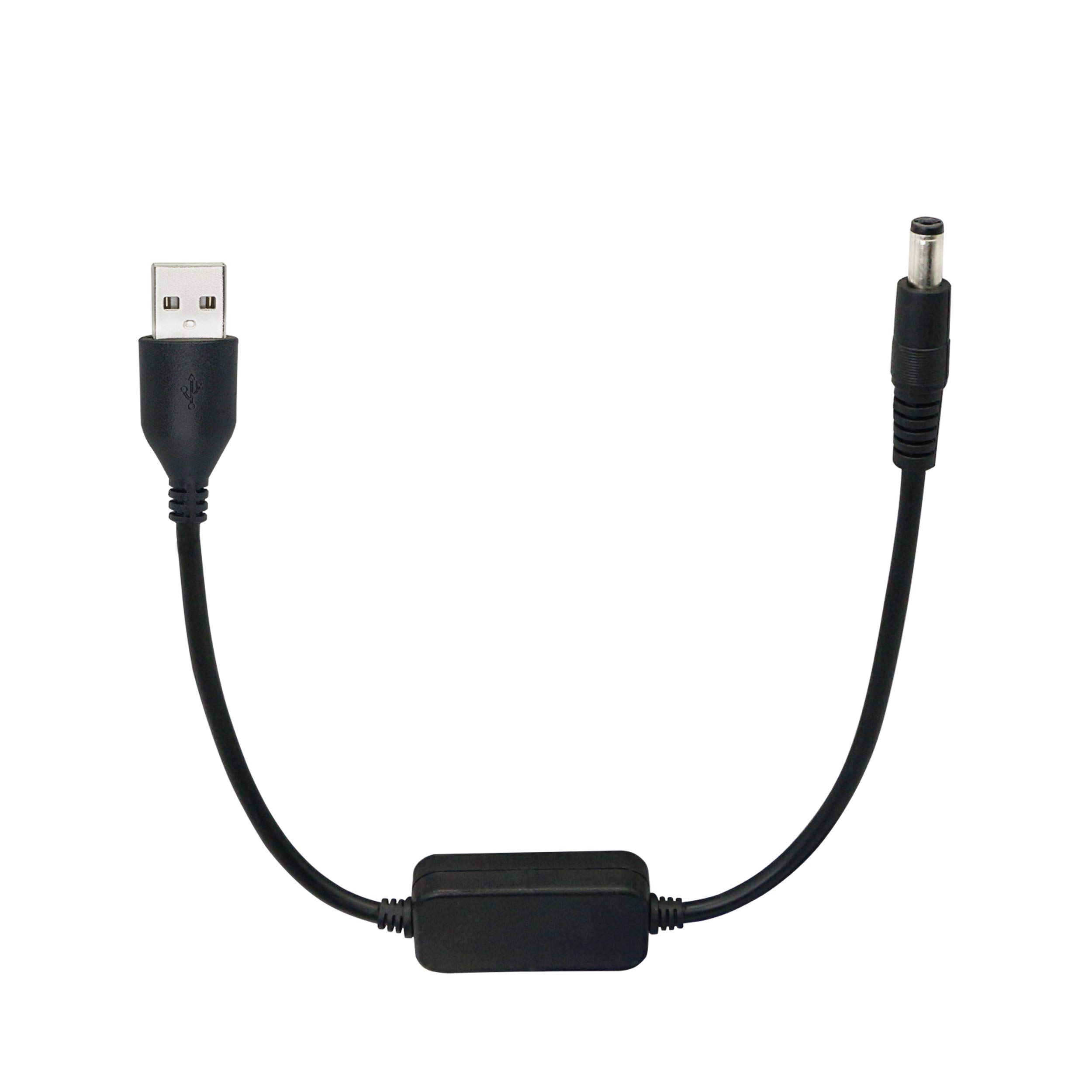 SinLoon 11.8" USB 5V to DC 12V Converter Step Up Voltage Converter Power Cable,for Camera, Desk lamp, Speakers, Blue Tooth Headset, and Other 5V Devices.(5.5 x 2.1mm)