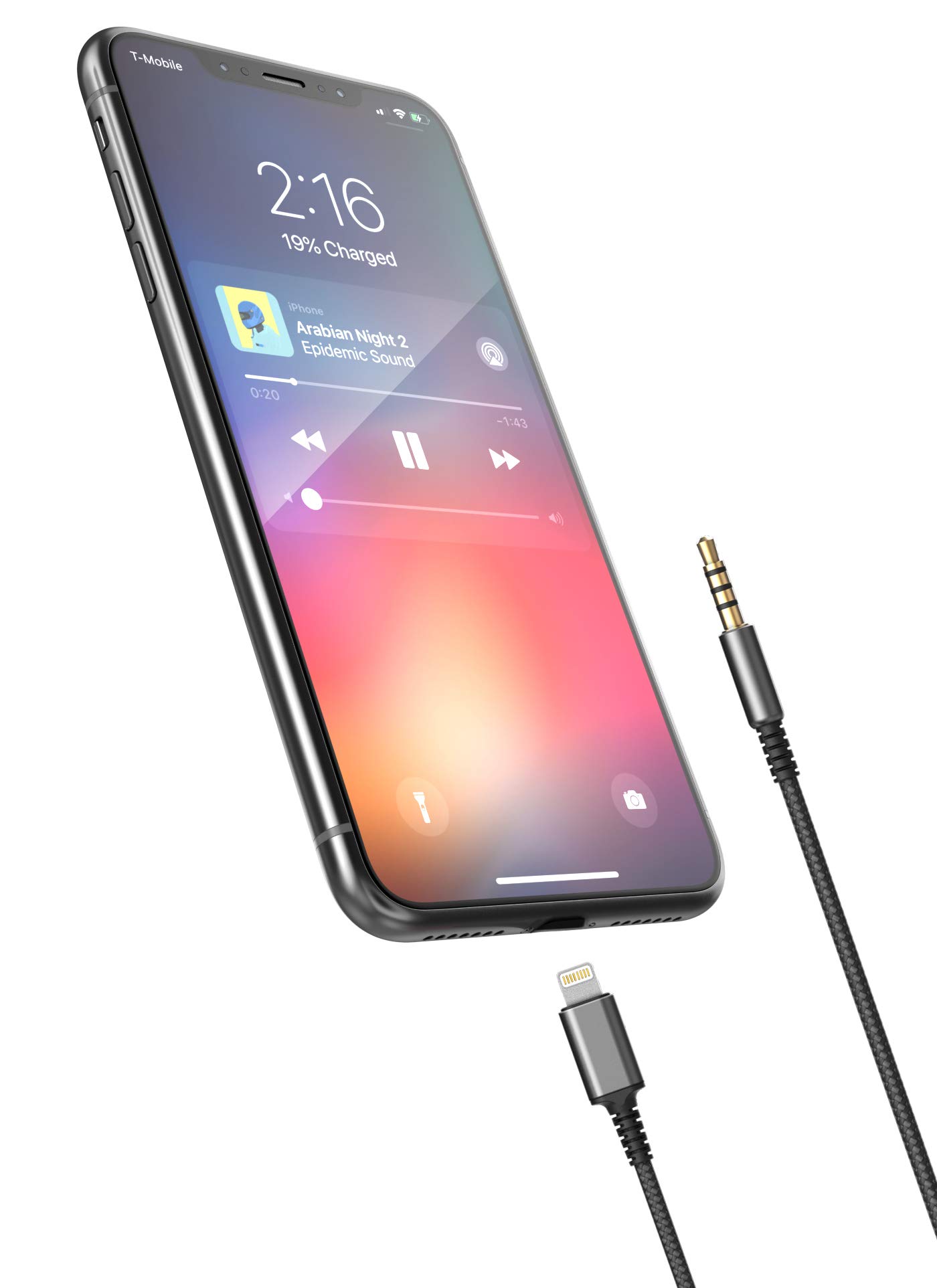 (Apple MFi Certified) Replacement Headphone Cable with iPhone Lightning Connector (3.5mm) Audio Aux Cord with Mic & Volume Control Remote (Compatible with Beats/Sony/Sennheiser and Audio Tech)