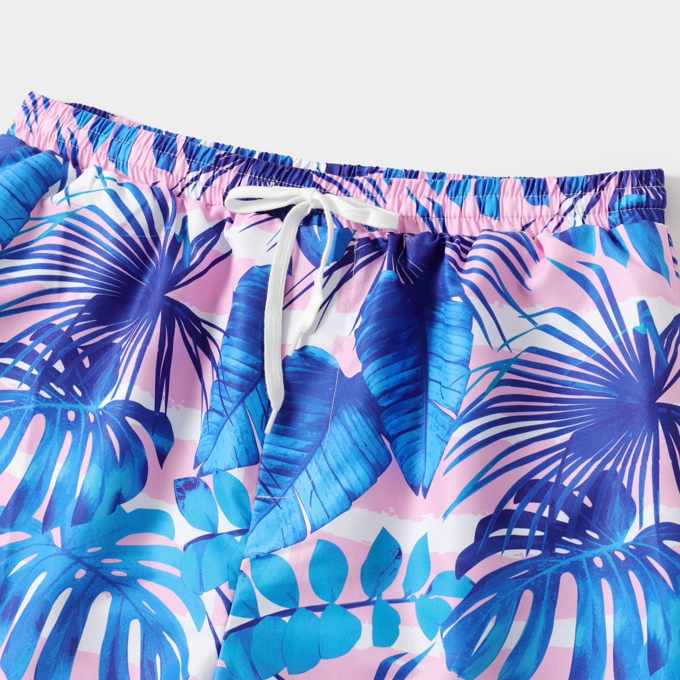IFFEI Family Matching Swimsuits One Piece Off Shoulder Bathing Suits Floral Printed Ruffles Mommy and Me Swimwear Men: L