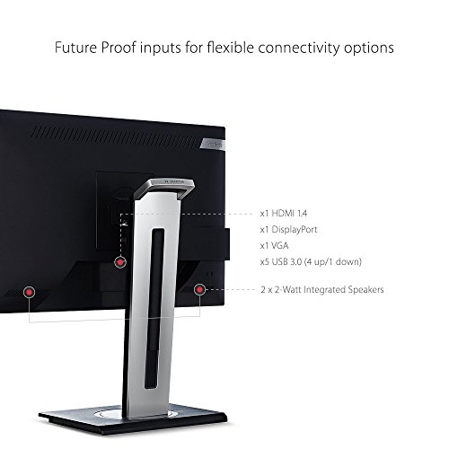 ViewSonic VG2448 24 Inch IPS 1080p Ergonomic Monitor with HDMI DisplayPort USB and 40 Degree Tilt for Home and Office, Black (Renewed)