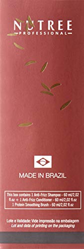 Brazilian Keratin Smoothing Blowout System for Dry, Damaged Hair - Formaldehyde-Free Three-Step Protein Treatment (Shampoo, Conditioner, 2.02 Fl Oz Each)