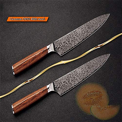 [8 Inch]Chef Knife,FANTECK Kitchen Knife Ultra Sharp Pro German High Carbon Stainless Steel Meat Sushi Fruit Vegetable Cutting Gyuto Cleaver Best Chef Knife[Gift Box]-Ergonomic Pakkawood Handle