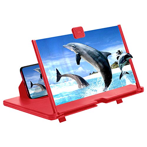 12" Phone Screen Magnifier 3D Screen Amplifier HD Mobile Phone Magnifier 3D Phone Projector Screen for Movie Video Live Broadcast, Fits All Phones