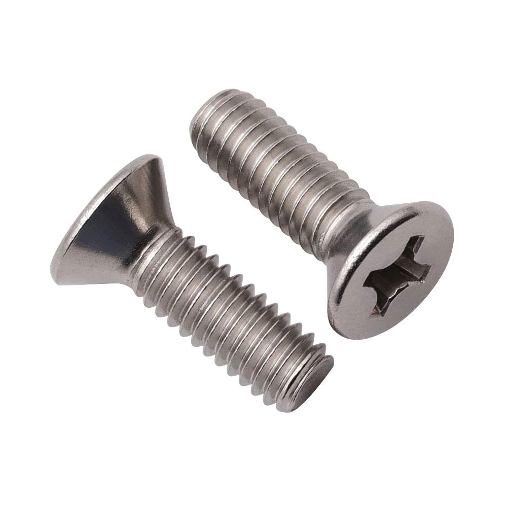 1/4-20 x 1 (30 Pack) Phillips Flat Head Machine Screws, Stainless Steel 304 (18-8), UNC Coarse Thread, Countersunk Head Machine Screws, Phillips Drive #3