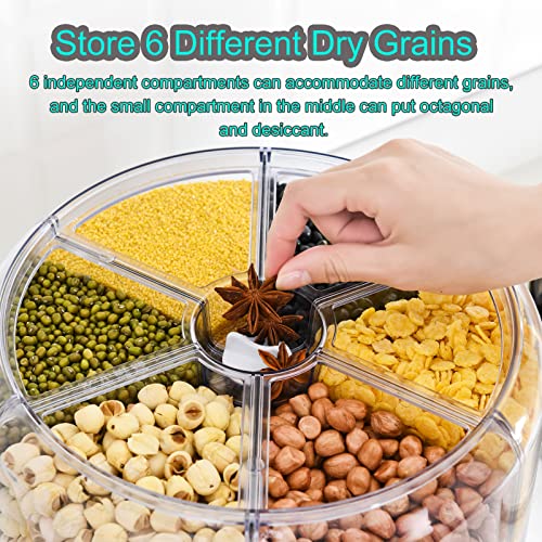 (Upgrade) XIYAO 20LBS Rice and Grain Storage Container, 360°Rotating Food Dispenser with Sealing Lid, Food Cereal Container Bins for Rice & Cereal Kitchen Storage