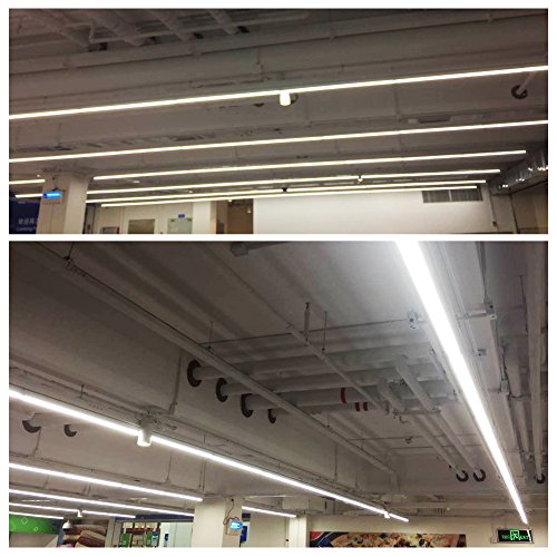 (Pack of 2) Barrina 4ft 45 Watt Extendable Utility LED Shop Light Workbench Light 6500K Super Bright White 4500lm 300W Equivalent Built-in ON/Off Switch Frosted Linear LED Light Bar