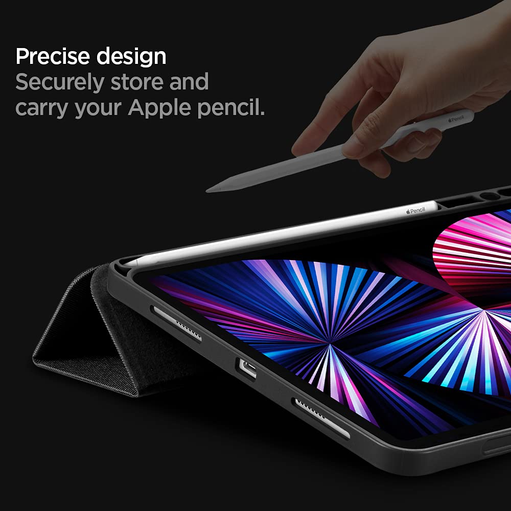 Spigen Urban Fit Designed for iPad Pro 11 inch Case M2 4th Generation (2022) / 3rd Generation (2021) / 2nd Generation (2020) / 1st Generation (2018) with Pencil Holder - Black