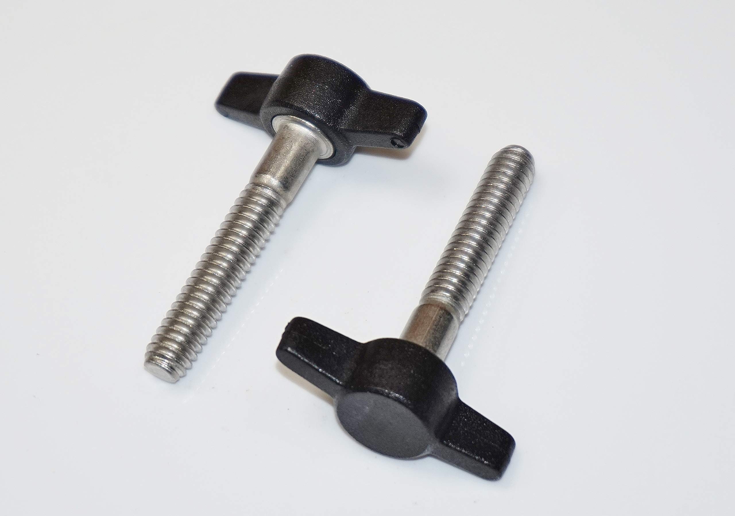 1/4-20" x 1-1/2" Thumb Screws with Tee/Wing Butterfly Black Thumb Screws (8)