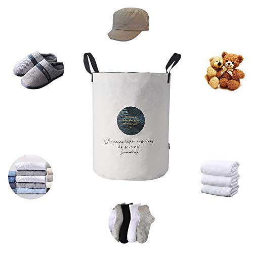 18.5" Laundry Hamper Large Waterproof, Laundry Hampers, Foldable Fabric Laundry Basket, Clothes Laundry Hamper, Toy Storage Bin, Waterproof Round Canvas Storage Basket