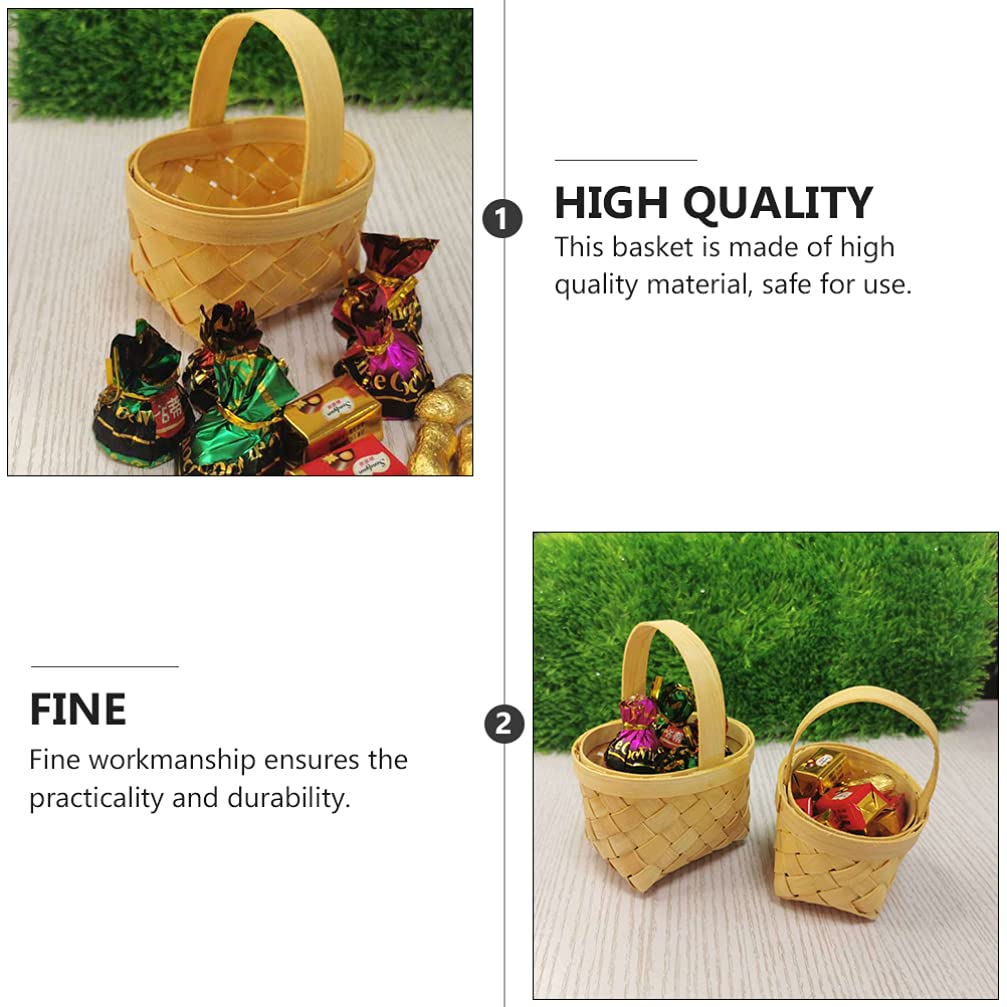 Hemoton 4pcs Candy Basket Small Basket Toys Snacks Containers for Kids Wooden Tray Rustic Decor Tiny Containers Snack Containers Small Craft Basket Child Mini Wood Chips Small Candies