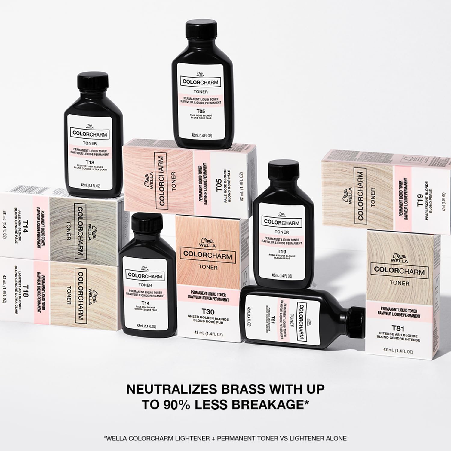 COLORCHARM Permanent Liquid Toners| Neutralize Brass| Free of Parabens| Vegan| T10| Pale Blonde| 1.4 Fl Oz