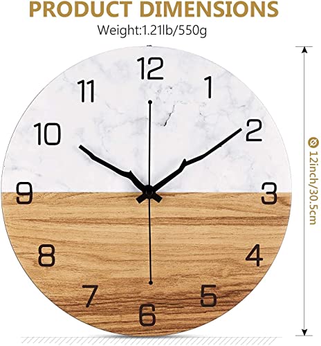 12 Inch Modern Silent & Non-Ticking Decorative Wall Clocks for Living Room Home,Office,School,Bedroom,Battery Operated (02)