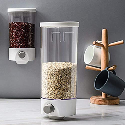1 Pcs Food Storage Airtight Clear Container 3.3lb Capacity, Kitchen Wall-Mounted Cereal Dispenser,Dry Food Dispenser Bulk Food Storage Tank,Kitchen Storage Tank,Kitchen Wall Hanging Airtight Container
