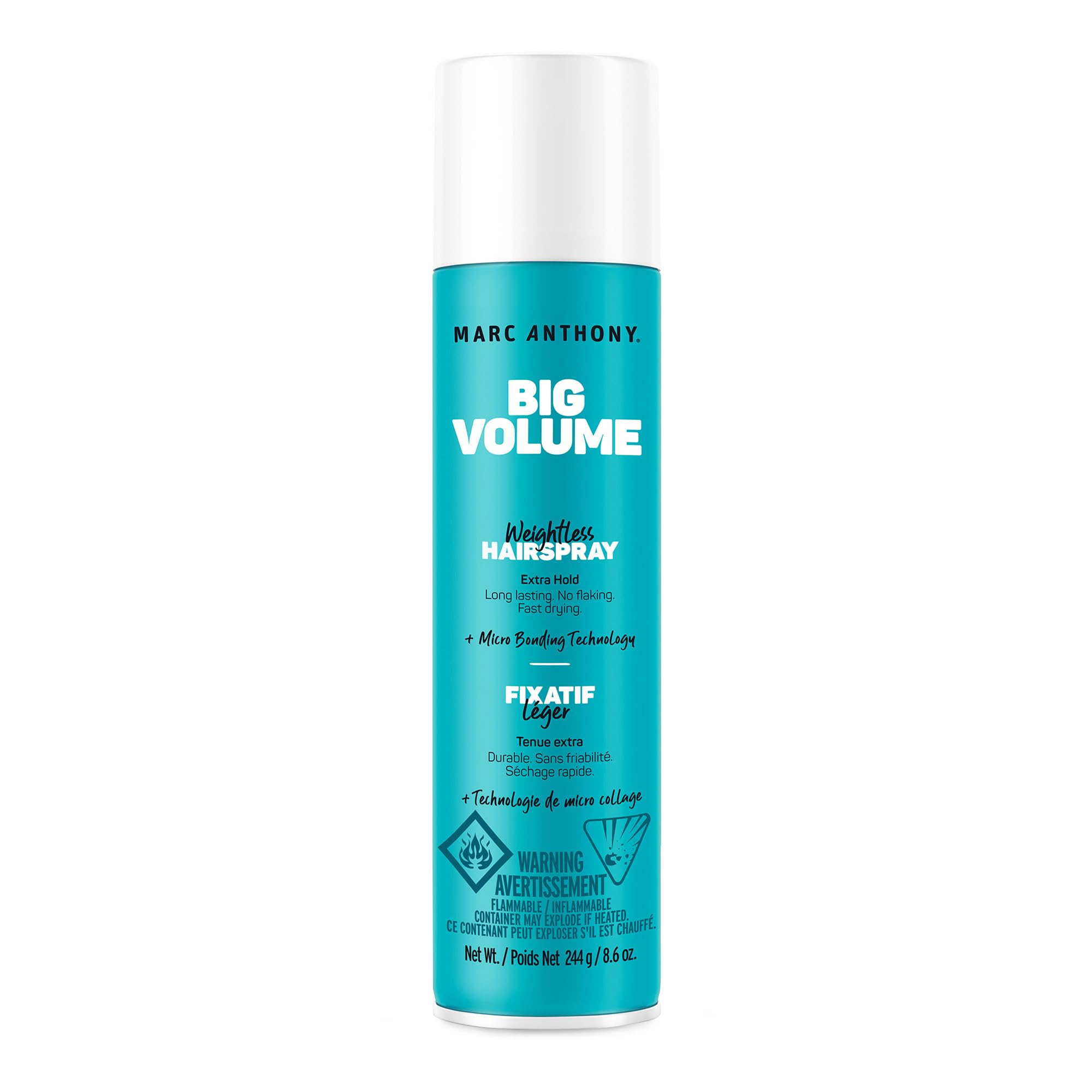 Marc Anthony Volumizing Flexible Hold Hairspray - Dream Big Volume, 8.6 oz - Thickening & Long-Lasting Hairspray to Make Hair Thick & Full - Lightweight & No Flake Styling for Curly & Frizzy Hair