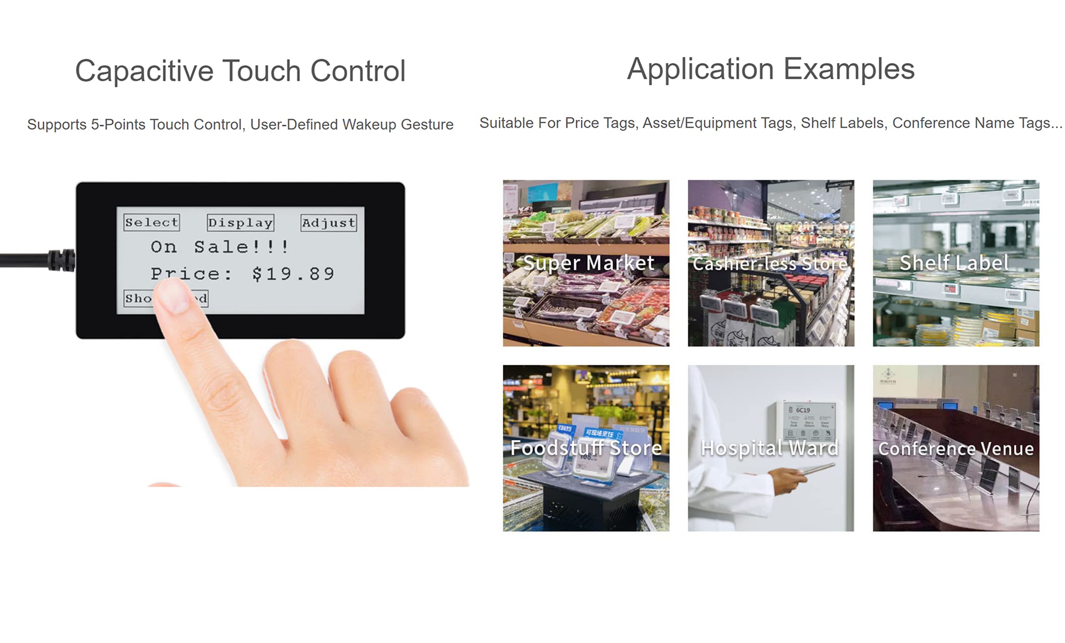 2.9 Zoll e-Paper Touch Display für Raspberry Pi Pico 296×128 E-Ink Touchscreen Anzeigemodul Zweifarbig Schwarz/Weiß 3.3V Unterstützung 5-Punkte-Touch SPI / I2C-Schnittstelle Teilaktualisierung