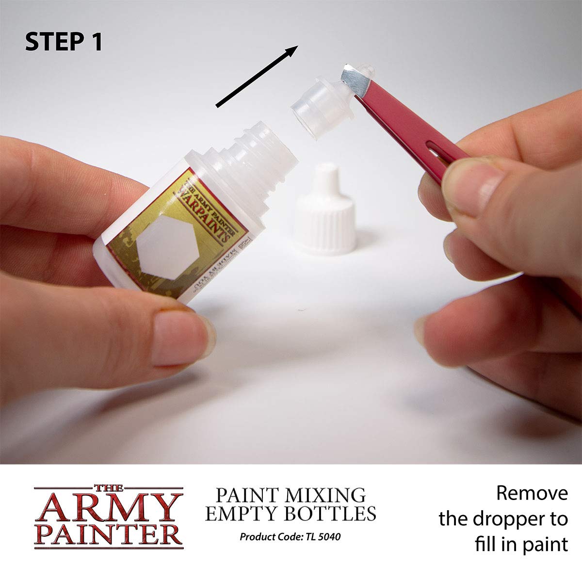 The Army Painter Paint Mixing Empty Dropper Bottles-12 ml, Pack of 6 Bottles with Dropper-Plastic Dropper Bottles for Acrylic Paint-Empty Plastic Bottle with Dropper Top- Small Applicator Paint Bottle