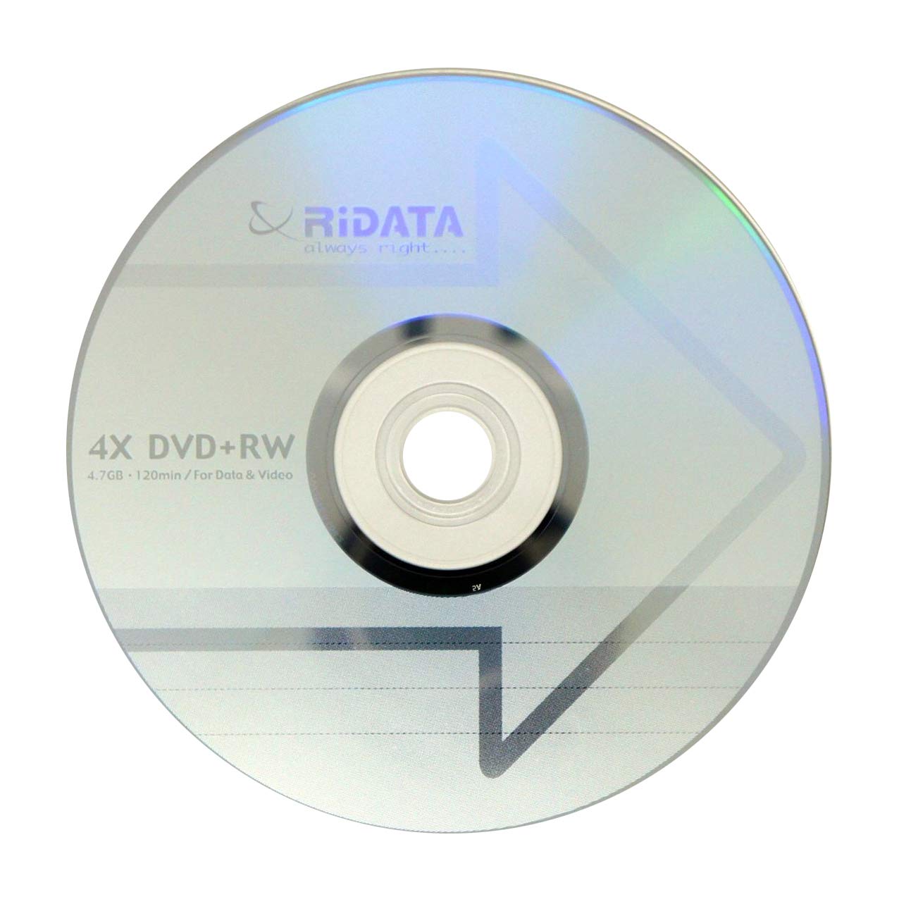 100 Pack Ridata DVD+RW 4X 4.7GB Silver Logo Rewritable DVD Plus RW Re-writable Blank Recordable Media Disc