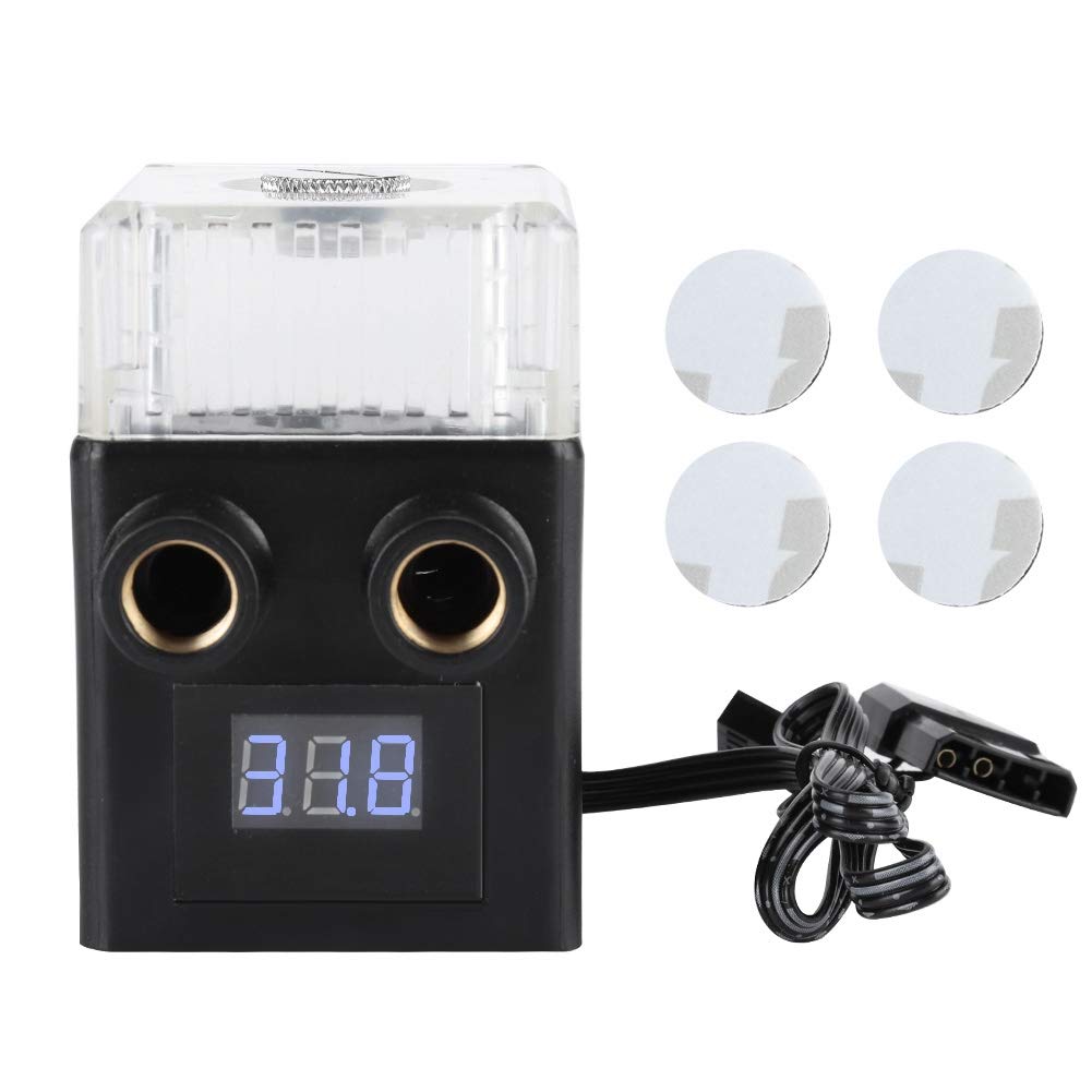 G1/4 Thread PC Water Cooling Pump With Temperature Display, 450L/H Integrated , Ceramic Bearing, Three phase Motor, Large 4P D port, Support PWM Automatic Temperature Control