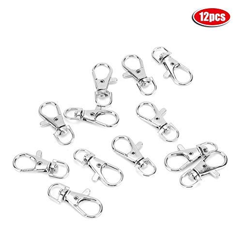 12 Pcs Pet Birds Foot Rings Cage Door Buckle Lock Claw Trigger Snap Hook Iron Anti-Escape Accessory for Pet Birds Parrot Small Animals