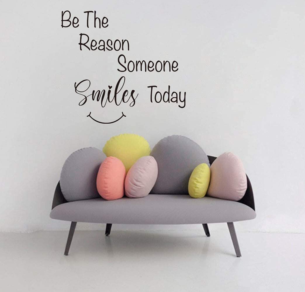 Summerjokes Be The Reason Someone Smiles Today Inspirational DIY Wall Decals Decals Vinyl Stickers for Home Living Room Kitchen Dining Room School Library Classroom Office Cafe Art Wall Decoration