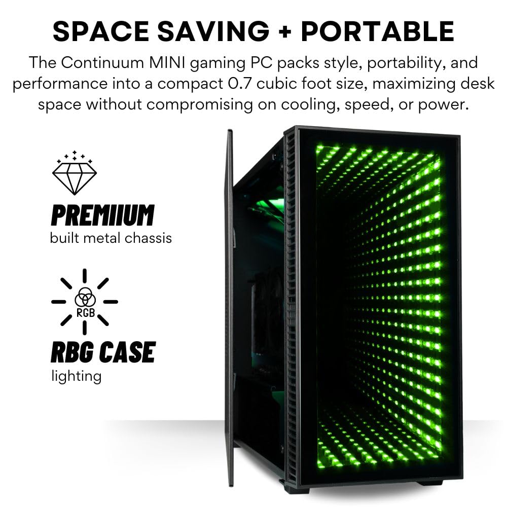 Empowered PC Continuum Mini Gaming Desktop - NVIDIA GeForce RTX 3070 (> 4060 Ti), Intel 12-Core i7-12700KF CPU, 32GB DDR5 RAM, 1TB NVMe SSD, WiFi 6, Windows 11 - Tiny Liquid Cooled RGB Gamer Computer
