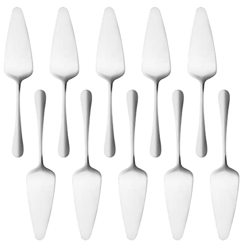 10 Pack Stainless Steel Cake Server, Stainless Steel Pie Machine Cake Rack Handle Scraper Slot Pizza Machine Cutting Knife Professional Shovel Server by sansheng