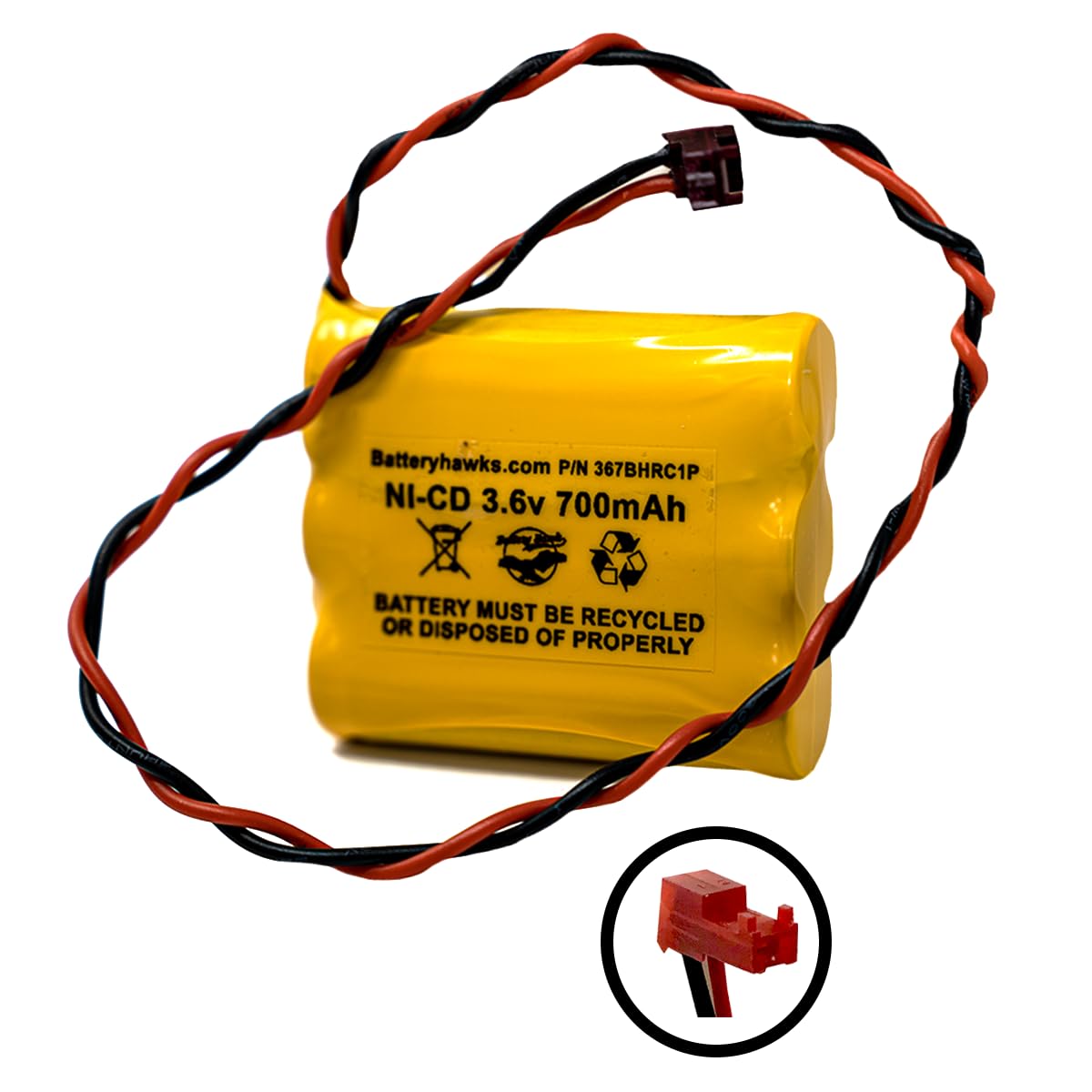 Sure-Lites 026-148 026148 SL026148 SL-026148 SL-026-148 3.6v 700mAh Ni-CD Battery Pack Replacement for Emergency/Exit Light NNYXSB