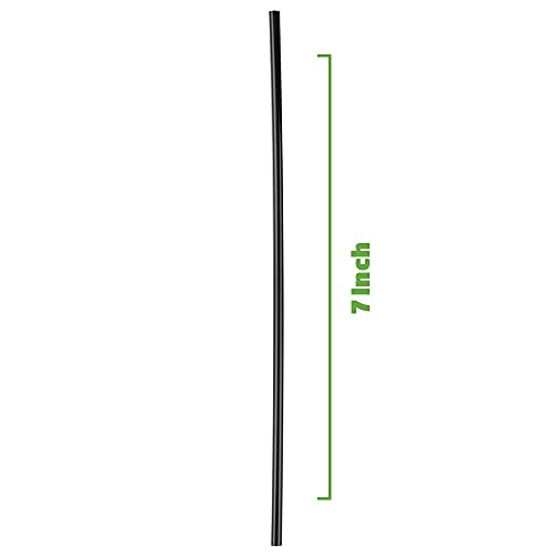 [1000 Bulk Pack] 7 Inch Plastic Sip Stirrers/Straws - Disposable Stir Sticks for Coffee & Cocktail - Black