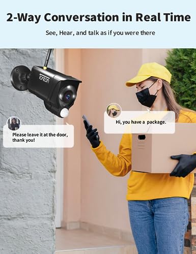[Dual WiFi, PIR Sensor] Tonton 4K Wireless Security Camera System with 2TB Hard Drive,10CH NVR,8PCS 3MP Outdoor WiFi Cameras,12V DC Powered,2 Way Audio,Spotlight,AI Human Detection,Work with Alexa