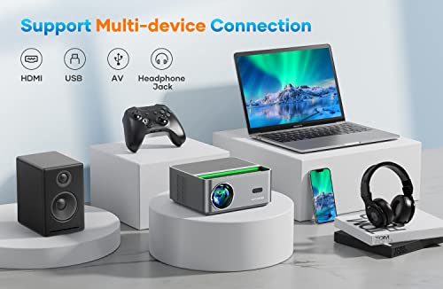 [Electric Focus] Projector with WiFi and Bluetooth, Portable Projector 4K Support, 500 ANSI 20000L, Touch Screen, Auto Vertical Keystone & 4P/6D, VACASSO Outdoor Movie Projector for Phone/PC/TV Stick