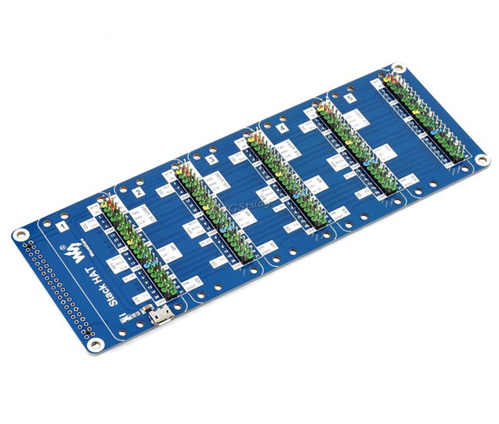 XYGStudy Stack HAT I/O Expansion Connector for Raspberry Pi, 5 Sets of 2x20 Pinheaders, Directly Pluggable, USB Power Port