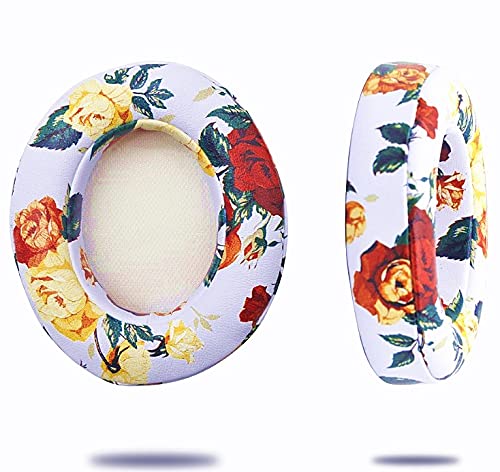 1 Pair Replacement Ear Cushion Pads Cover Fit for Beats Studio 2.0 and Studio 3.0 Over Ear Headphones (White Flora)
