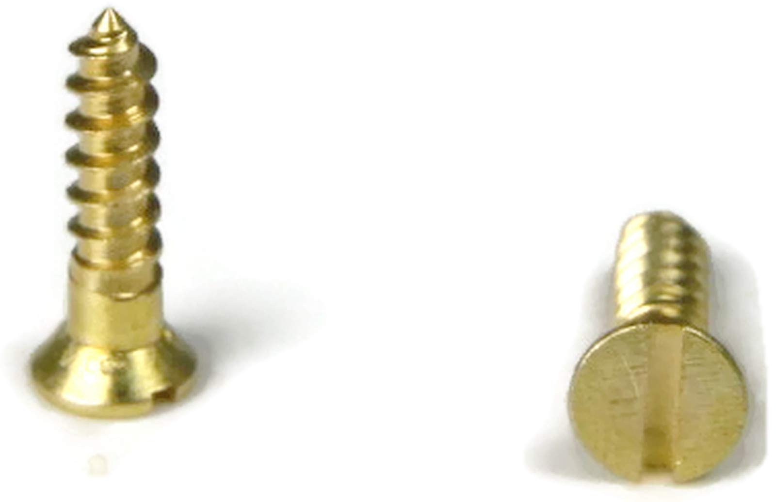 #12-11 Wood Screws - Slotted Flat Head Wood Screws - Brass #12-11 x 1-1/2" Qty 250