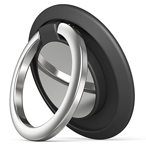 2 Pcs Phone Ring Holder Finger Kickstand, Cell Phone Ring Holder Finger Grip 360 Degree Rotation (Black)