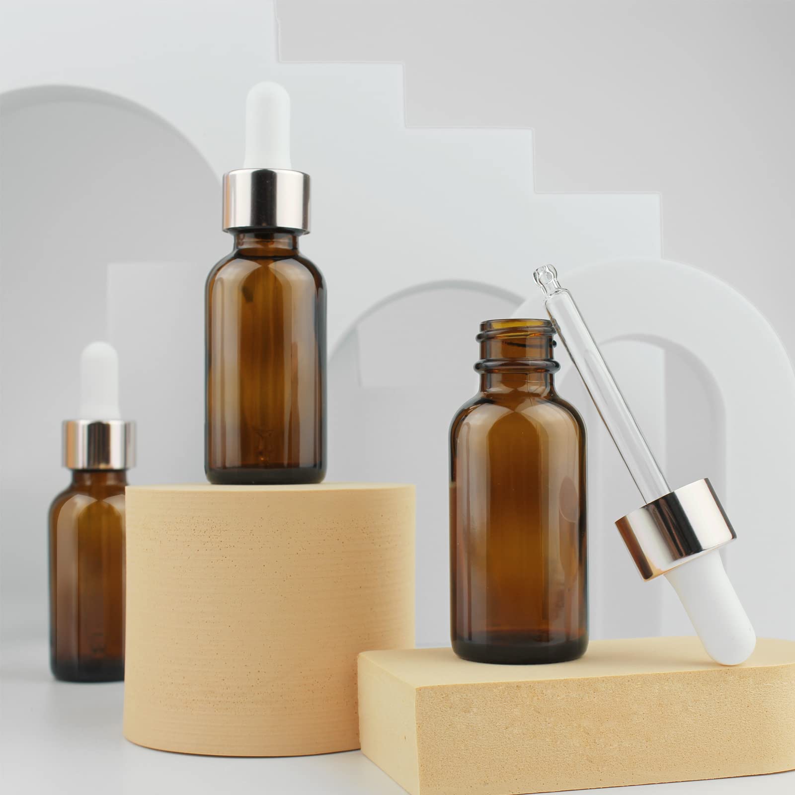 1 Oz Glass Dropper Bottles,24 pack Amber Glass Bottles with Eye Droppers,30ml Tincture Bottles, Leak Proof Travel Bottles for Liquids