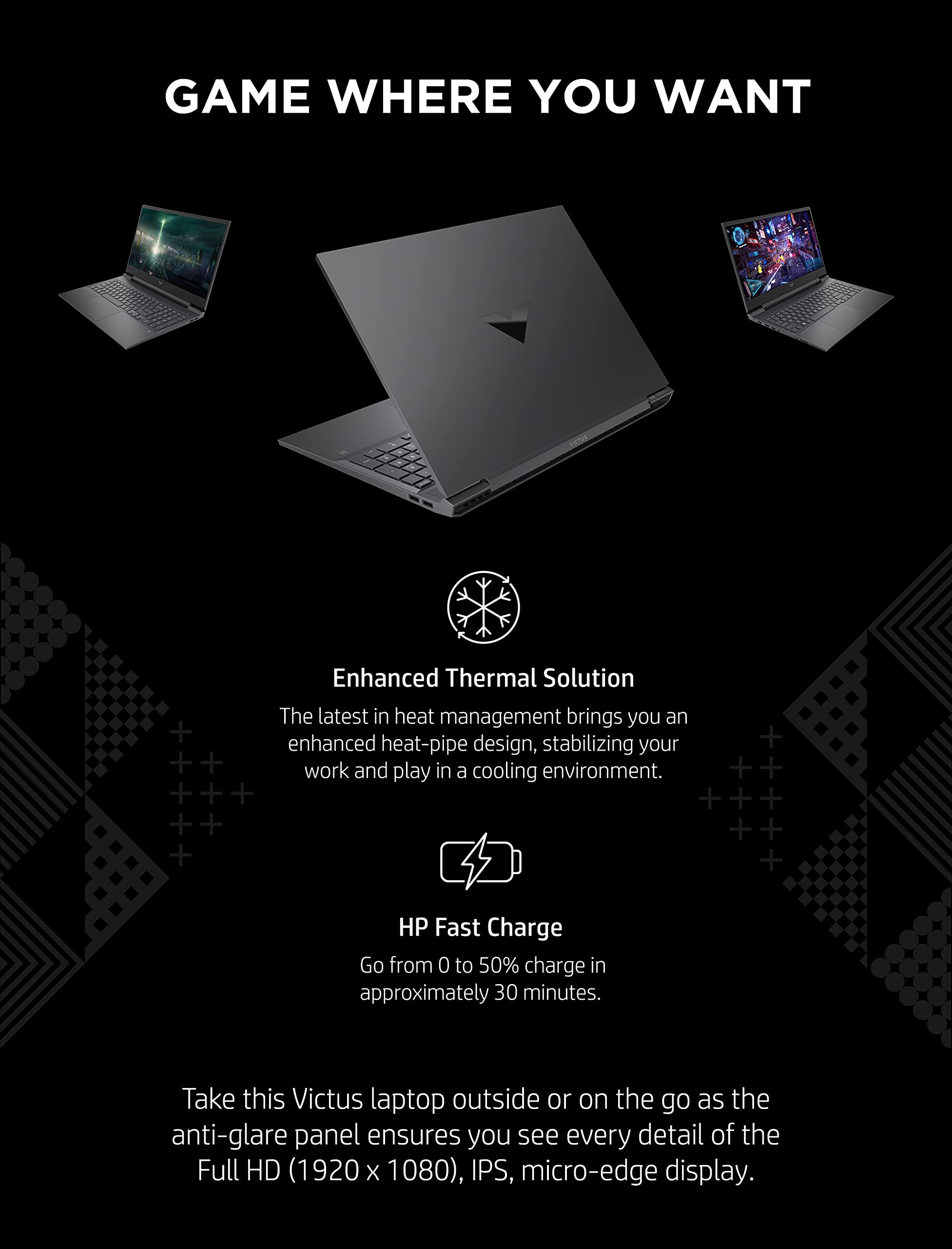 HP Victus 16 Gaming Laptop, NVIDIA GeForce RTX 3050, 11th Gen Intel Core i5-11260H, 8 GB RAM, 512 GB SSD, 16.1” Full HD IPS Display, Windows 10 Home, Backlit Keyboard, Fast Charge (16-d0020nr, 2021)