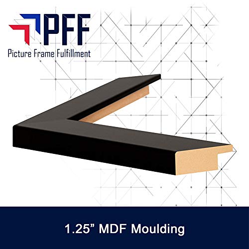 13"x29" Picture Frame | 1.25" Black MDF | Plexiglass and Hanging Hardware Included