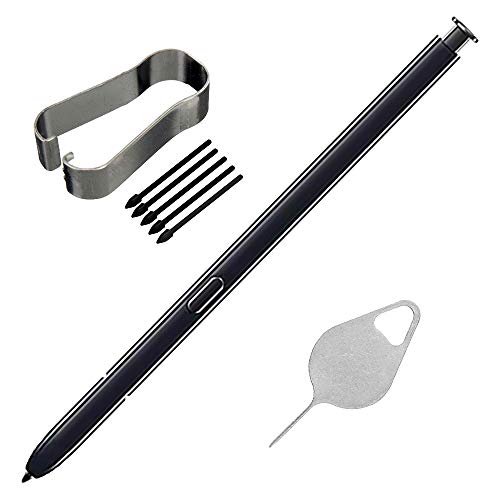 S21 Ultra S Pen S22 Ultra Stylus Touch S Pen Replacement with Note 20 Ultra Pen Tips Nibs Tweezer for Samsung Galaxy Note 20 S Pen for Note 10 Plus Stylus Pen with Needle Repair Part (Mystic Black)