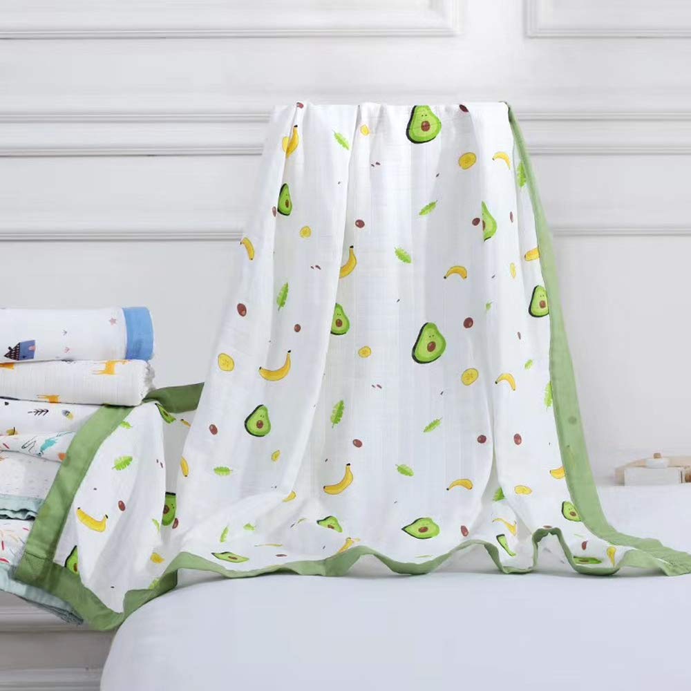 Muslin Swaddle Blanket Baby Stroller Blanket Receiving Blanket for Newborn Boy or Girl Unisex-Baby, Toddler (Avocado)