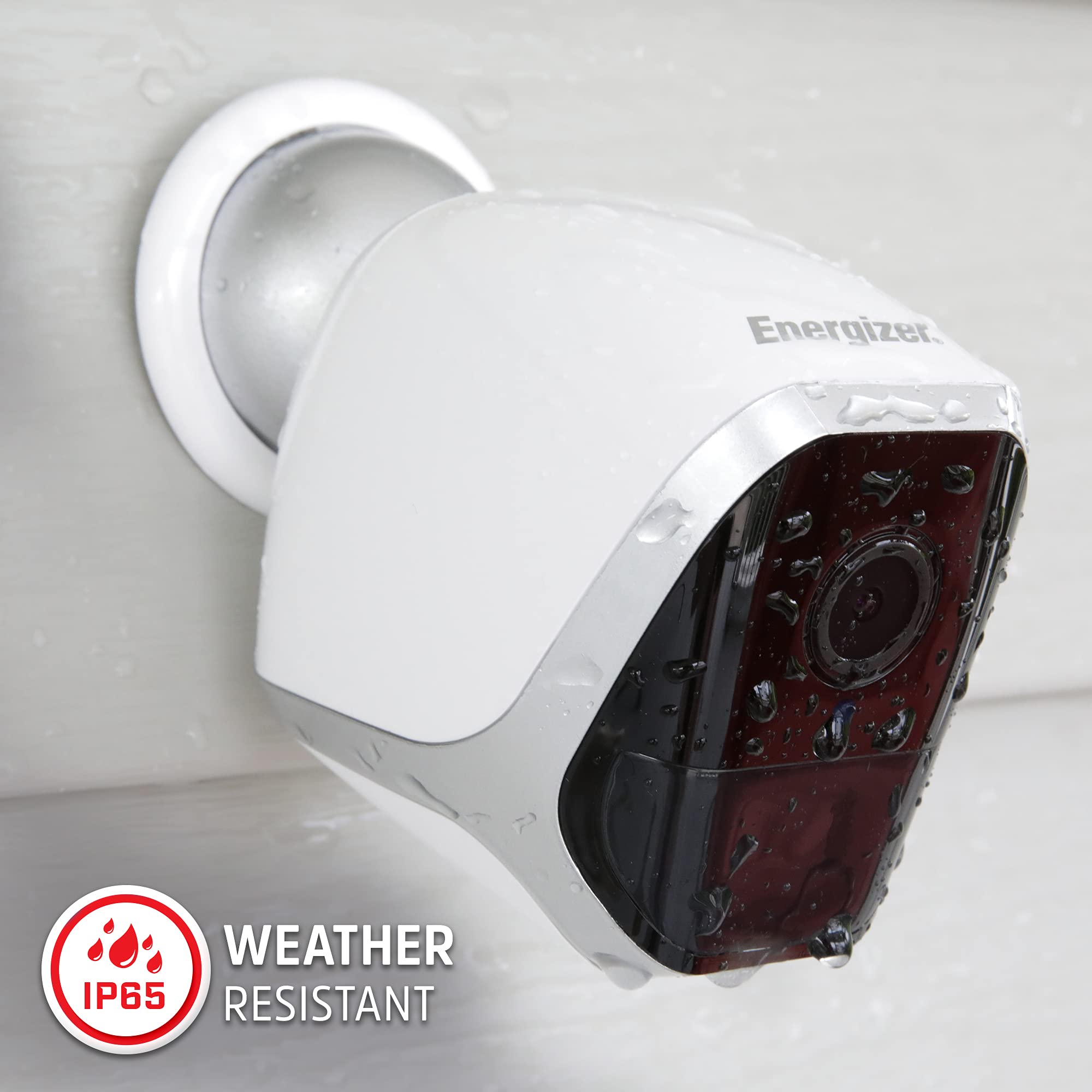 Energizer Connect Wireless Rechargeable Battery-Powered Smart WiFi Security Camera, 1080p Video, Indoor/Outdoor Weatherproof, PIR Motion Detection, 2-Way Audio, Night Vision, Cloud Storage/SD Slot