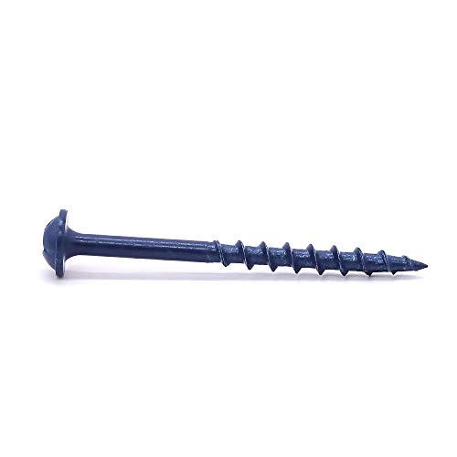 #8 x 2 Pocket Screws Square Drive Washer Head Self Tapping Screws Wood Screws, Blue-Kote Finish, Coarse Thread, Pack of 100