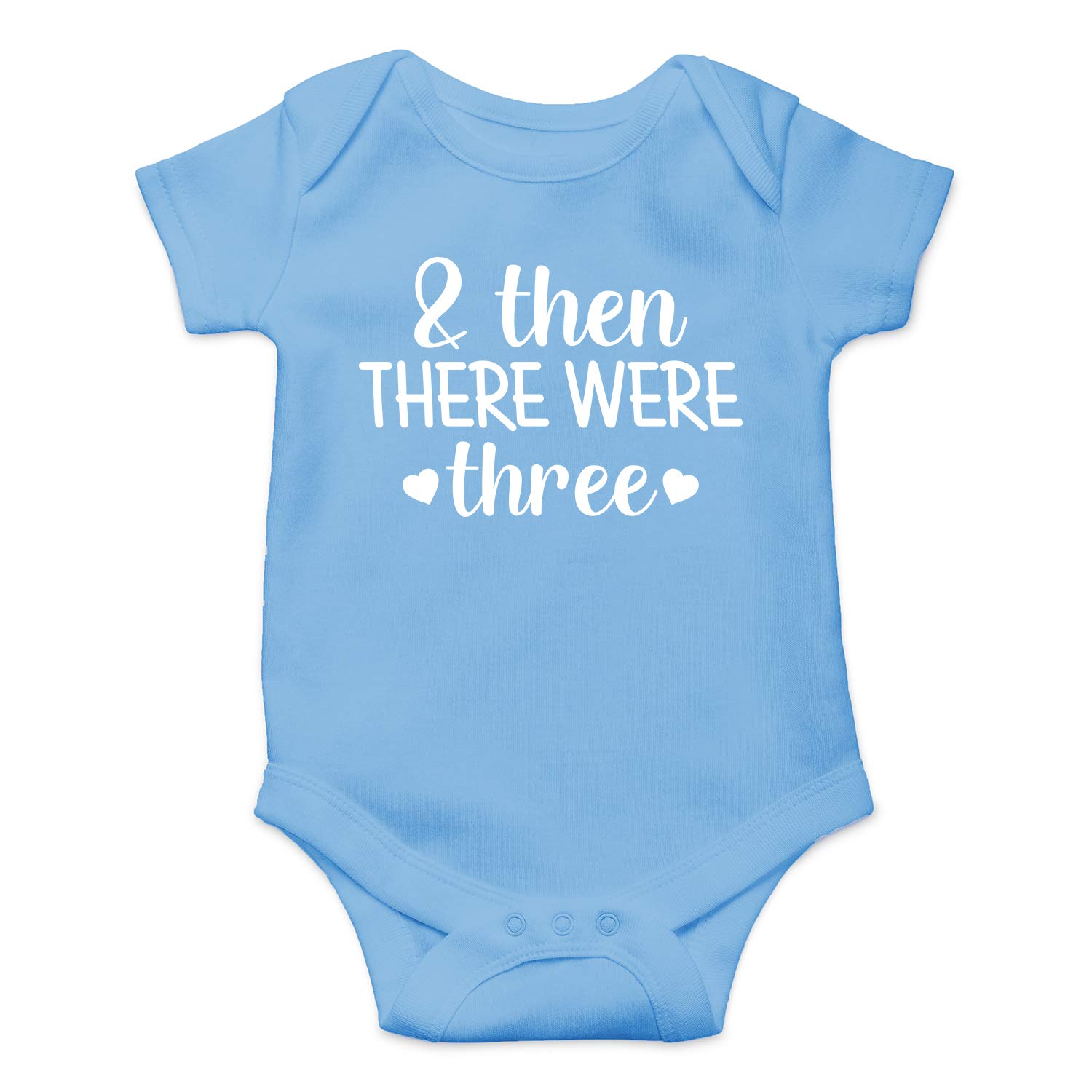 & Then There Were Three - Funny Baby Essentials Bodysuit - Baby Boy Clothes Newborn Girl Outfits (6 Months, Light Blue)