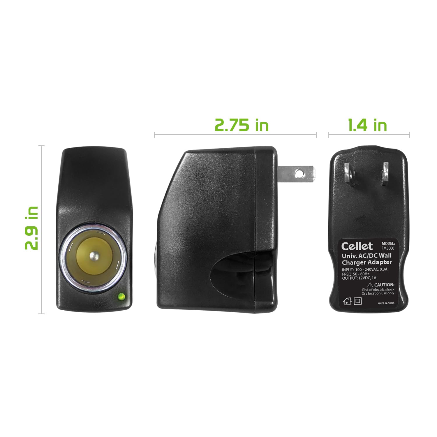 Cellet AC to DC 12V Output Converter. AC/DC Power 110V- 120V AC to 12V DC Car Cigarette Lighter Power Converter. AC to DC Female Adapter (Not for Air-Pump, Compressor, Vacuum Cleaner)
