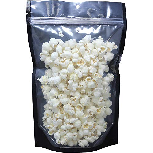 100 pcs Clear Front/Black Back 7.5" x 11.5" x 3.5" Stand Up Pouch Ziplock Mylar Smell Proof Bags