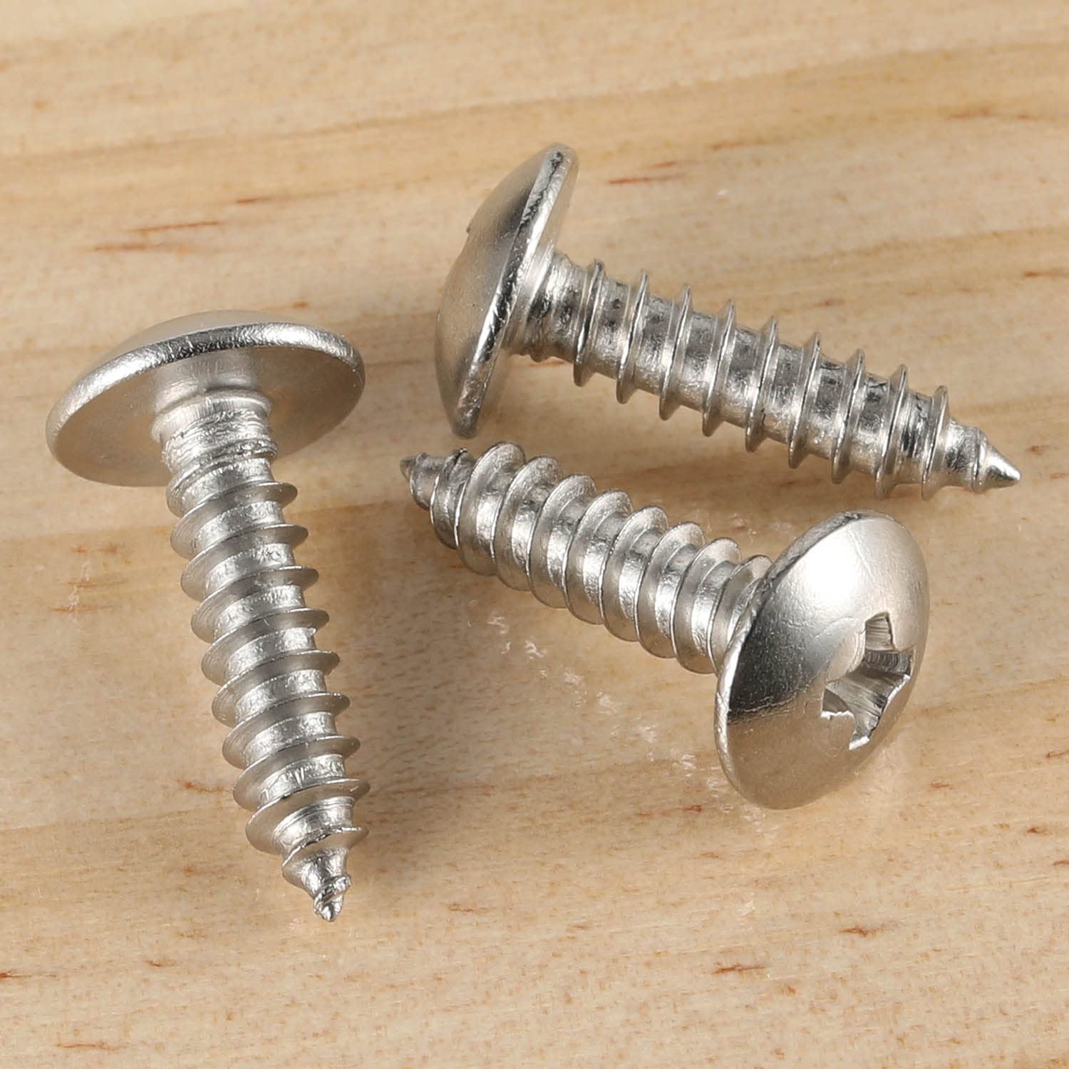 #10 x 1 Truss Head Sheet Metal Screws Wood Screws, 304 Stainless Steel 18-8, Self Tapping, 100 PCS