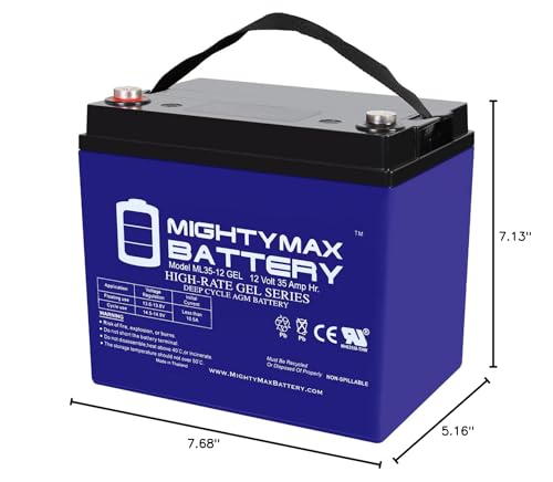 Mighty Max Battery 12V 35AH GEL Replacement Battery for DURDC12-35J