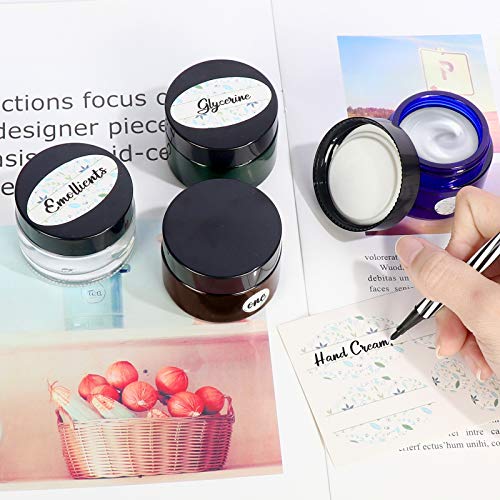 1 oz Amber Round Glass Jars with Plastic Lids and Inner Liners,Empty Cosmetic Bottles For Beauty Products, Lotion, Powders and Ointments.Set of 15 Pack.