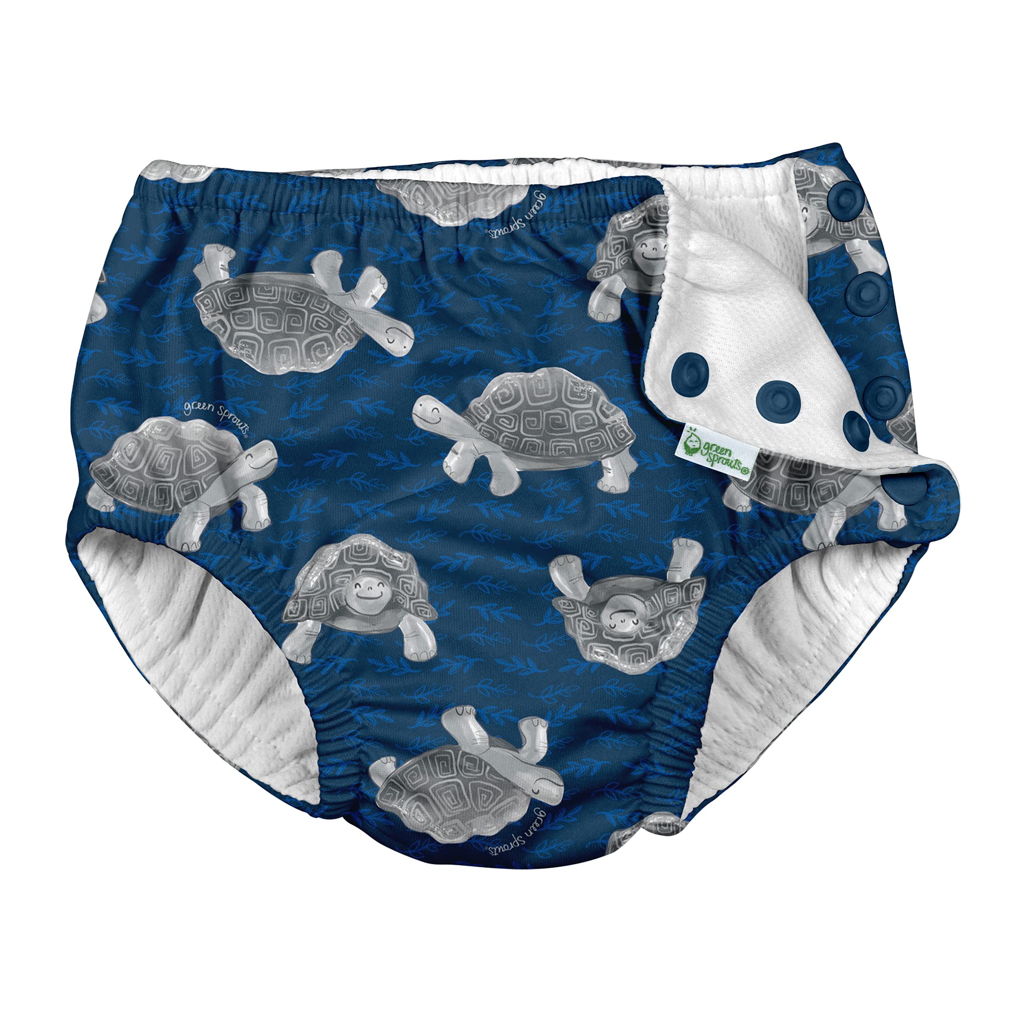 i Play Boys Reusable Absorbent Baby Swim Diapers Navy Tortoises 4T